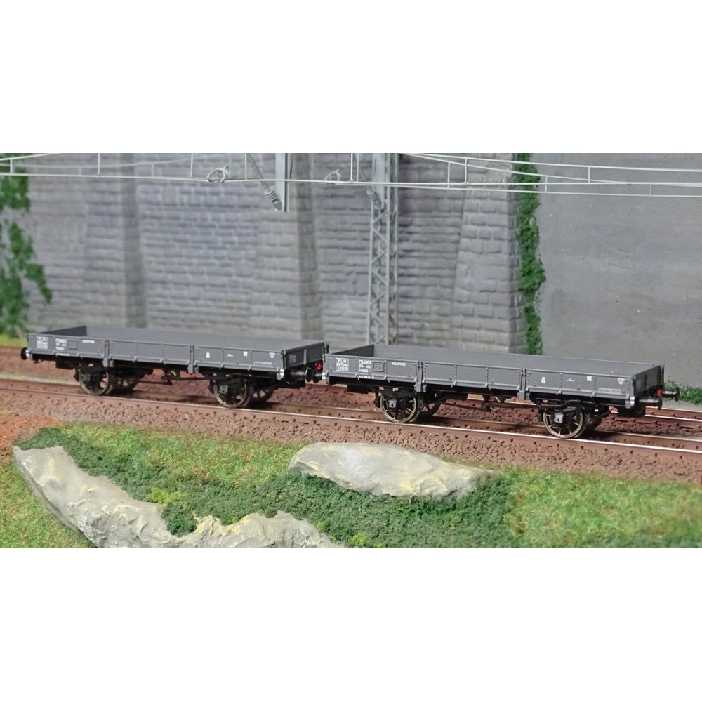 Set de 2 wagons Plats OCEM 29, Gris PLM -Ree modeles WB600- NNTouw ...