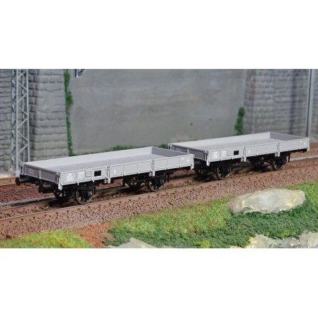 Set de 2 wagons Plats OCEM 29, Gris MIDI PLM -Ree modeles WB604- NNTouw ...