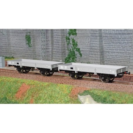 Set de 2 wagons Plats OCEM 29, Gris MIDI PLM -Ree modeles WB604- NNTouw ...