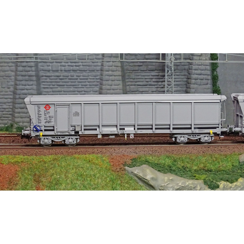 Set de 2 Wagons Tombereaux TAMS - Ree modeles Sud-Express WBSE-010 - gris, Bogie Y25, ERMEWA