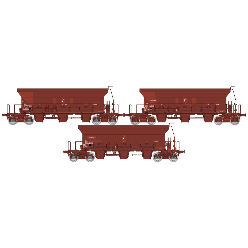 Set de 3 wagons trémie à Ballast F70 Uas - Ree modeles WB806 - SNCF ...