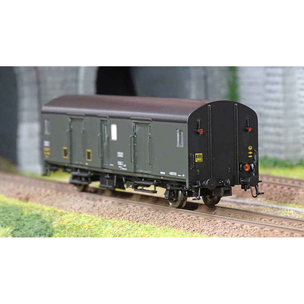 Fourgon à bagages, SNCF, Dqd2m, Vert 306, marquage 1956, feux fin de ...