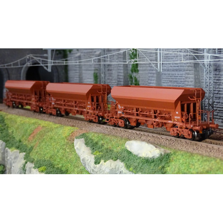 Set de 3 wagons trémie F70 Eads - Ree modeles WB800 - SNCF, ep. IV
