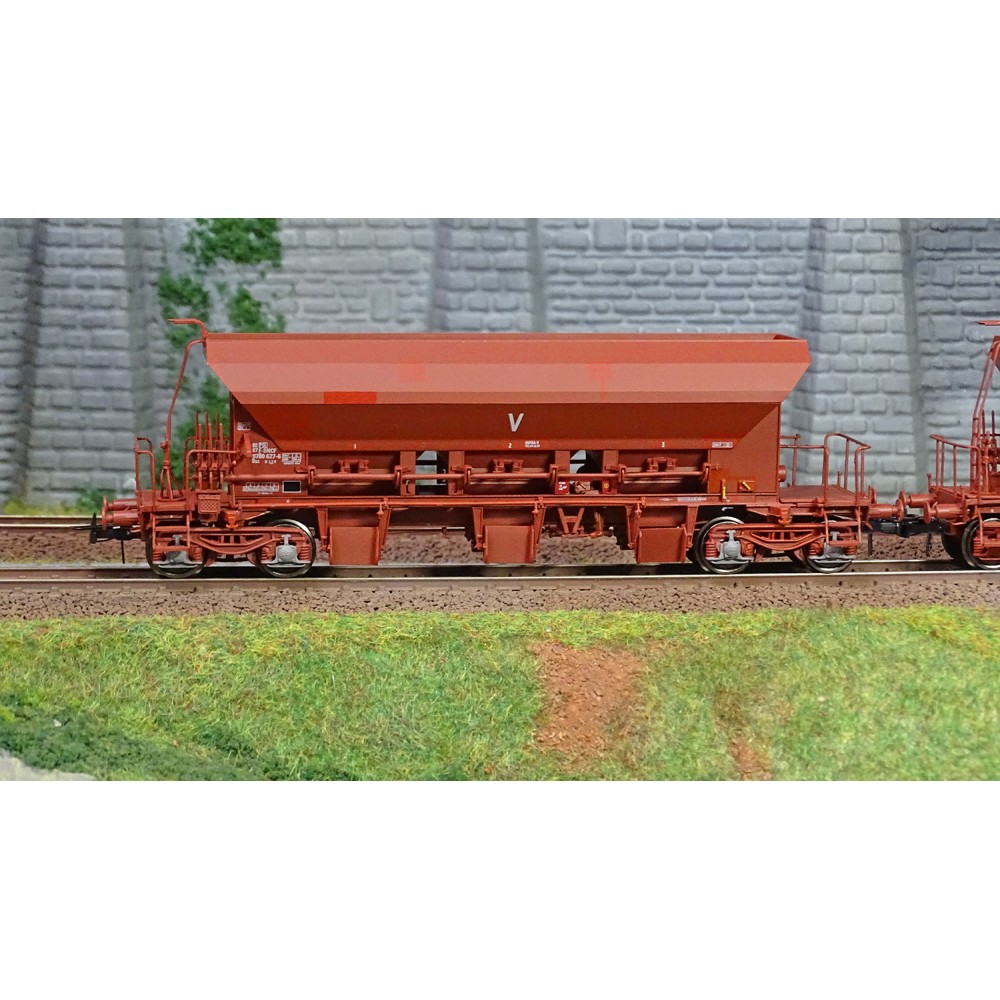 Set de 3 wagons trémie à Ballast F70 Uas - Ree modeles WB806 - SNCF, INFRA V, ep. VI