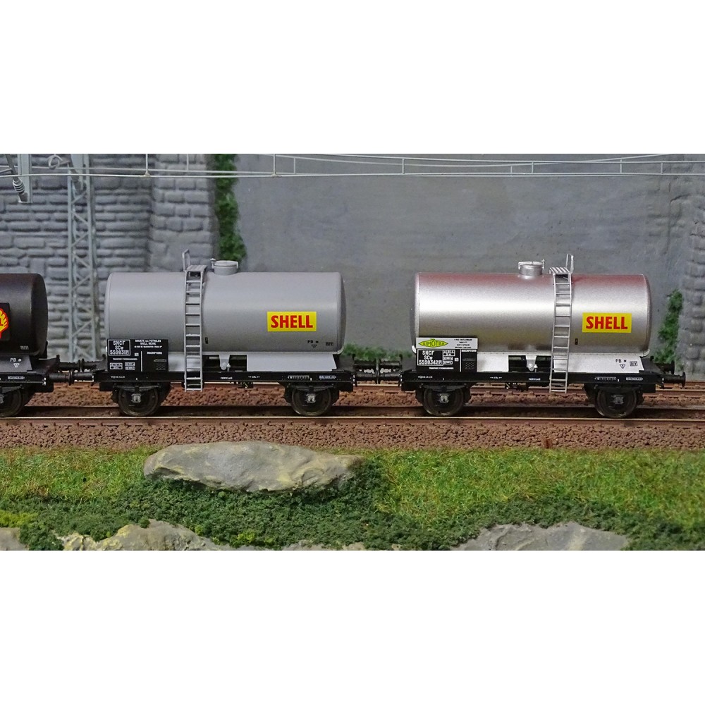 Set de 6 wagons citernes OCEM 29 COLLECTION, SNCF -Ree modeles WB722- SHELL