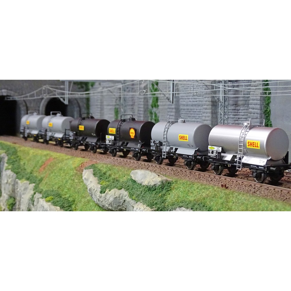 Set de 6 wagons citernes OCEM 29 COLLECTION, SNCF -Ree modeles WB722- SHELL