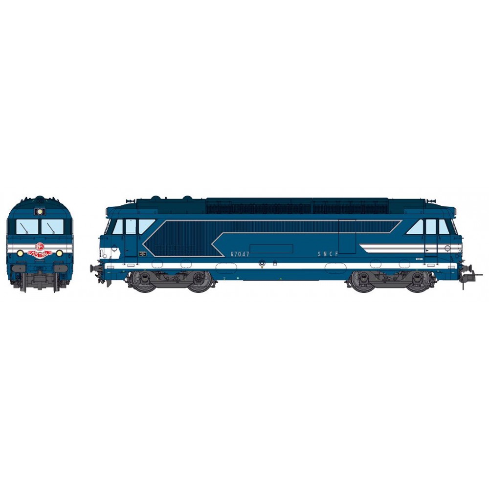 Locomotive diesel BB 67047, Livrée Bleue, plaque Mistral, SNCF - Ree ...