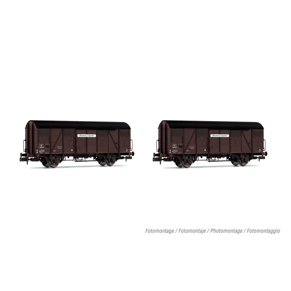 Set de 2 wagons couverts à essieux type Kv, livrée marron - Arnold ...