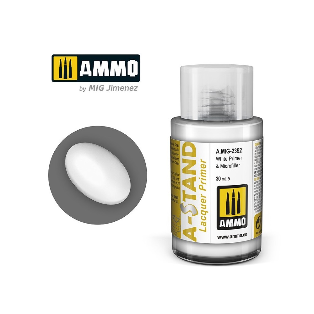 Peinture A-STAND Apprêt blanc et microcharge 30ml Mig A.MIG-2352