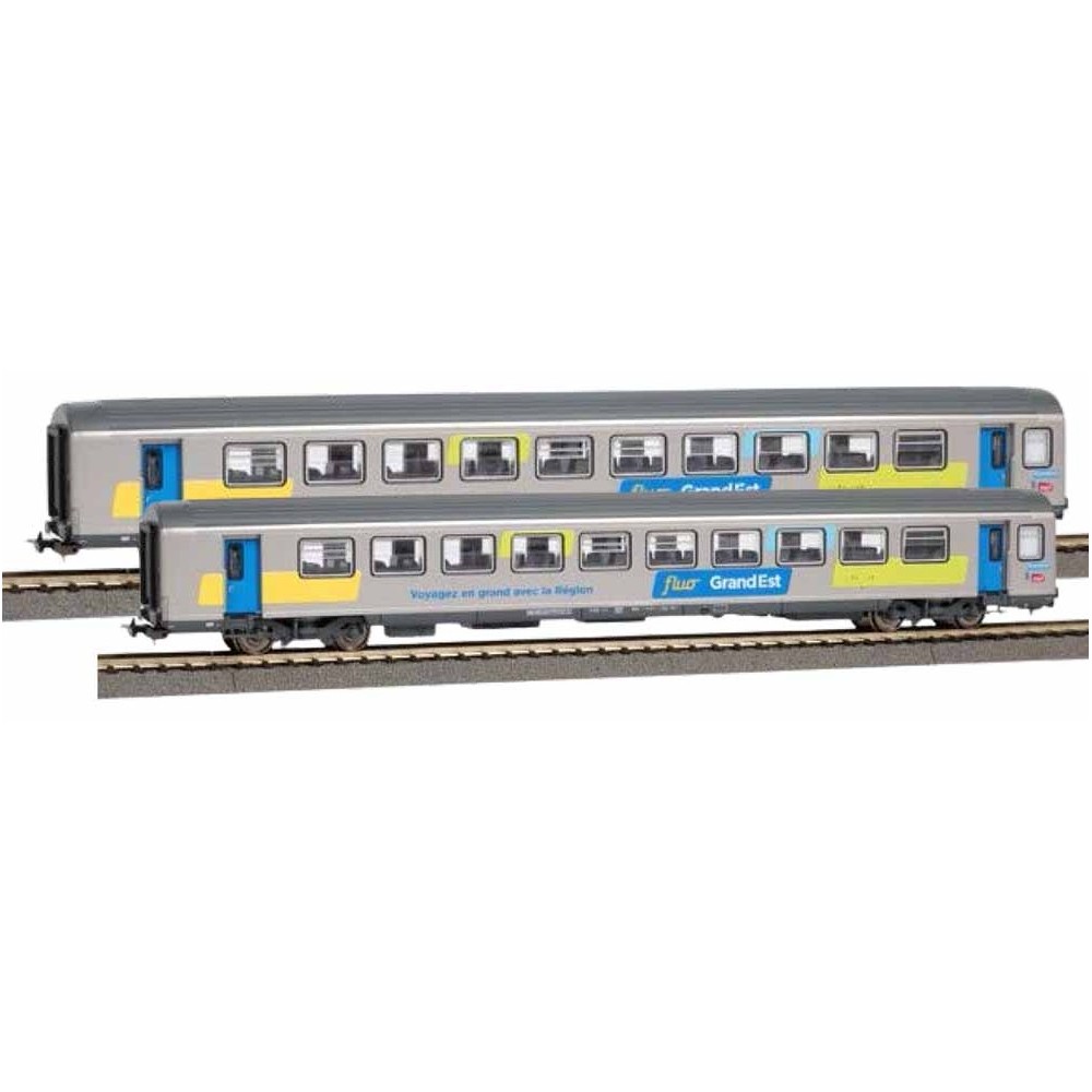 Set de 2 voitures Corail Vtu, 2ème classe - Piko 97312 - Fluo Grand Est ...