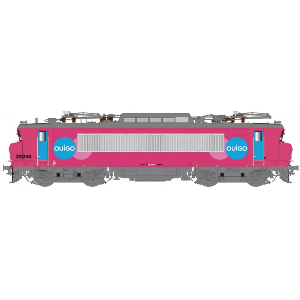 Locomotive électrique BB 22240 SNCF, livrée OUIGO, logo Carmillon - Ls Models 11106