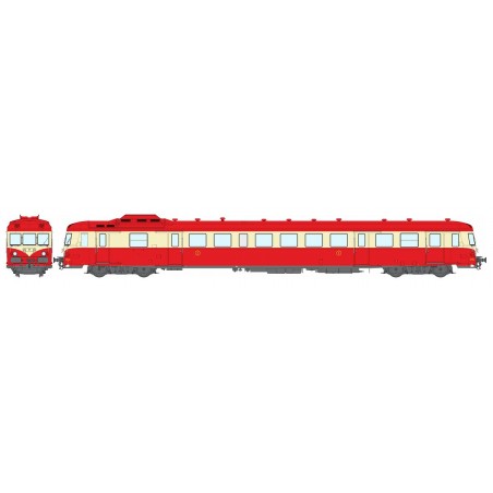 Autorail X 2900, 1ère classe, Rouge et Crème, Toit rouge, TOULOUSE, SNCF - Ree Modeles MB231.S ...