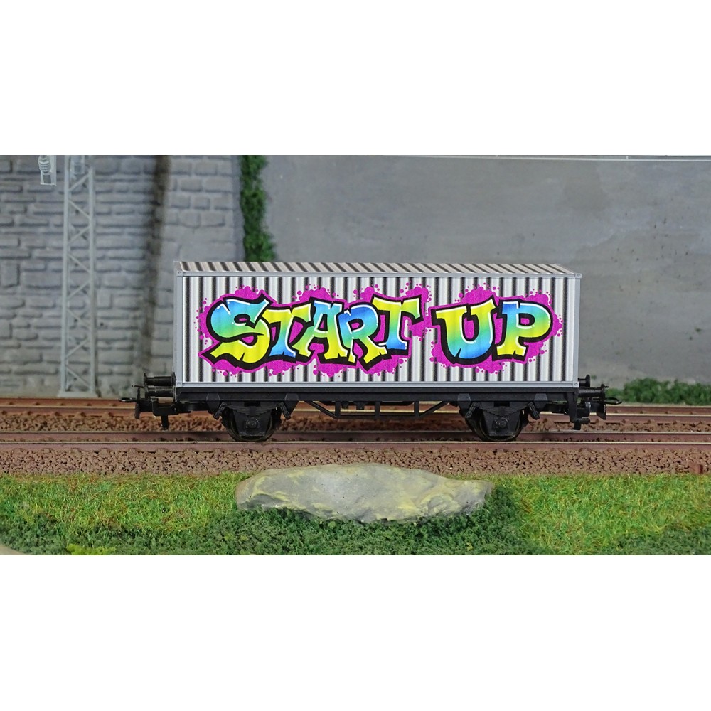 Marklin 44831 Wagon porte-conteneurs, Graffiti