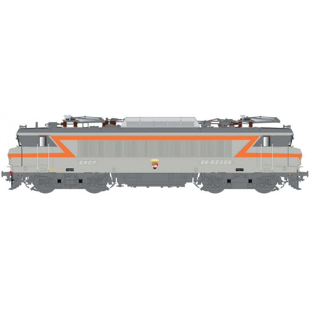 Locomotive électrique BB 22356 SNCF, gris béton/orange, Blason LORIENT ...