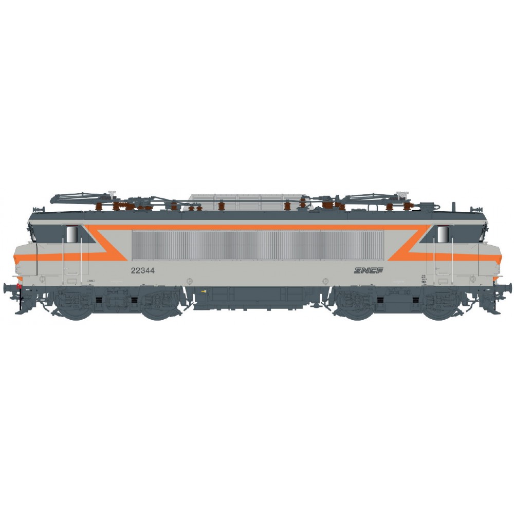 Locomotive électrique BB 22344 SNCF, gris béton/orange, logo Nouille ...
