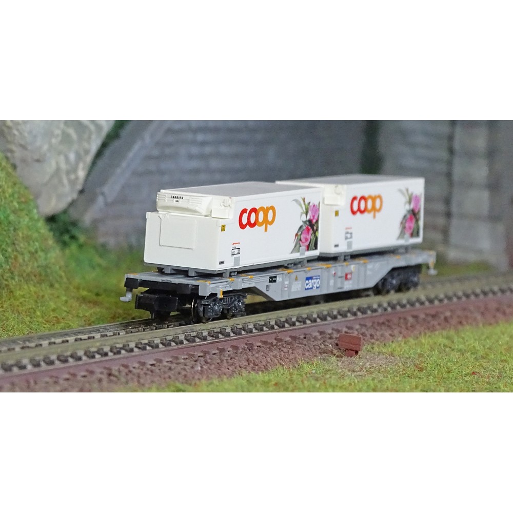 Wagon porte-conteneurs réfrigérés "Coop" - MiniTrix 15494 - CFF Cargo ...
