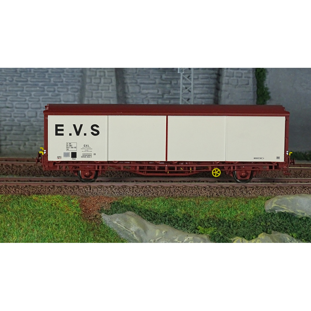Wagon EVS, Hs, SNCF, blanc/brun, parois planes - LS Models 30690