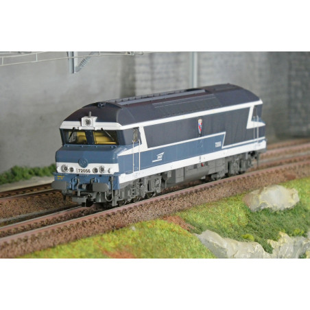 Locomotive diesel CC 72056, La Bourboule, SNCF, livrée bleue, logo Casquette - Jouef HJ2621